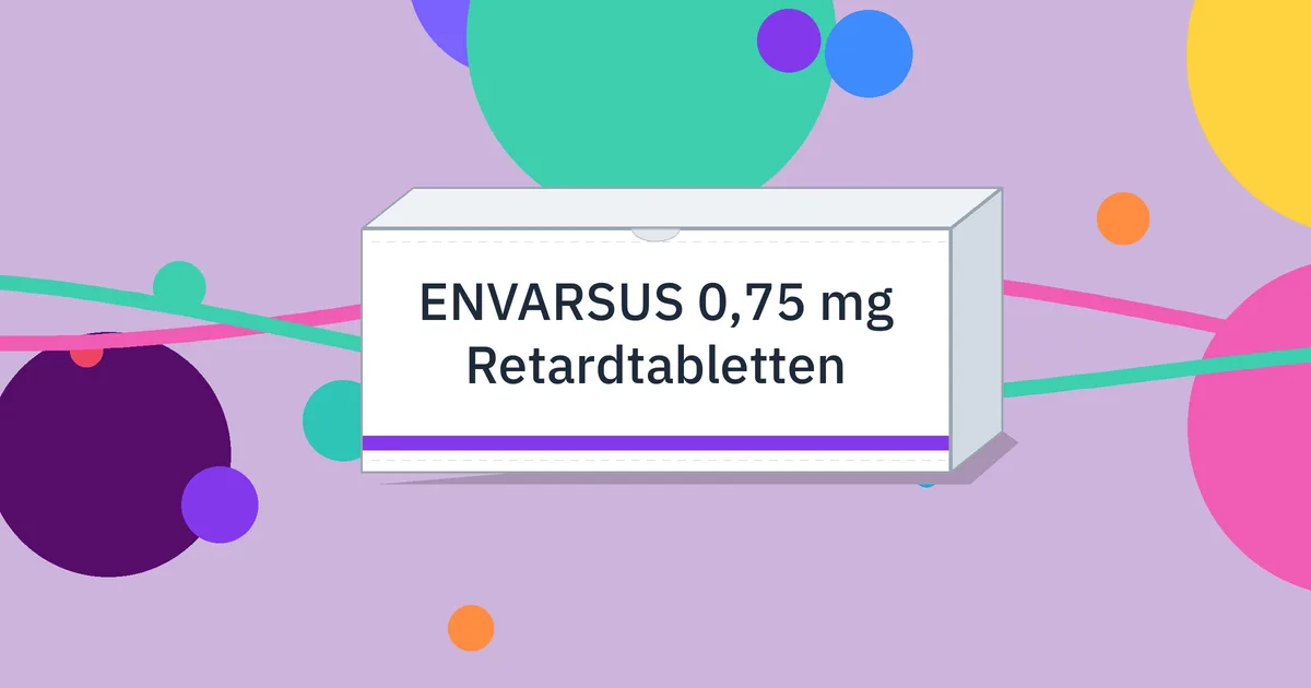 Symbolbild: Packung mit der Aufschrift ENVARSUS 0,75 mg Retardtabletten (PZN 13232700) – Verfügbarkeit und Bezug in Apotheken in Frankfurt am Main