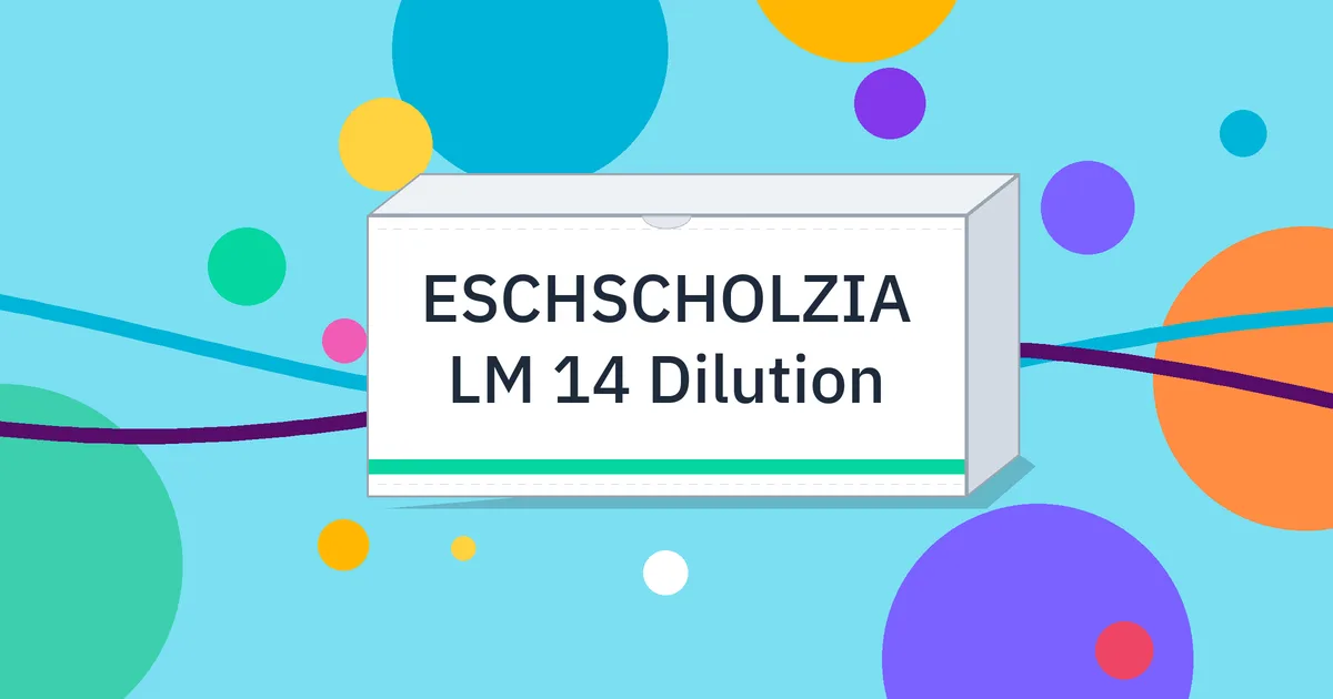 Symbolbild: Packung mit der Aufschrift ESCHSCHOLZIA LM 14 Dilution (PZN 13479984) – Verfügbarkeit und Bezug in Apotheken in Frankfurt am Main