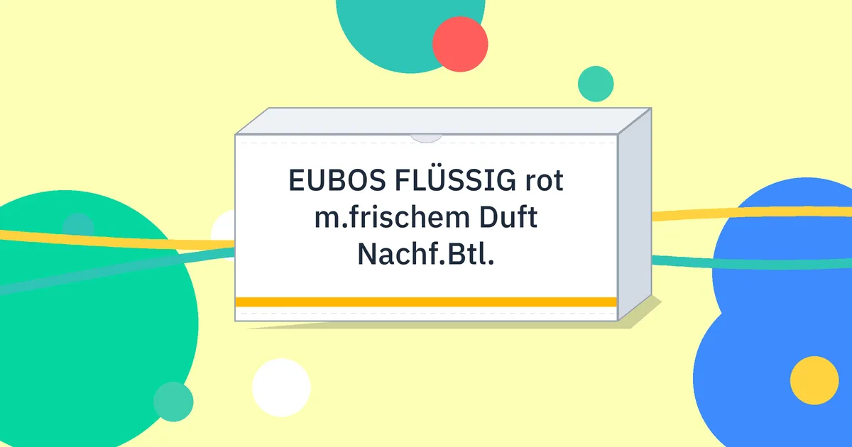 Symbolbild: Packung mit der Aufschrift EUBOS FLÜSSIG rot m.frischem Duft Nachf.Btl. (PZN 06347070) – Verfügbarkeit und Bezug in Apotheken in Frankfurt am Main