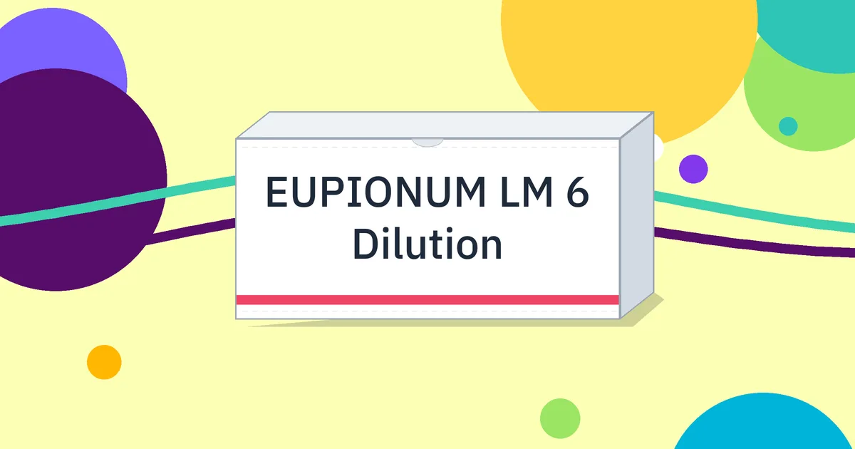 Symbolbild: Packung mit der Aufschrift EUPIONUM LM 6 Dilution (PZN 13483595) – Verfügbarkeit und Bezug in Apotheken in Frankfurt am Main