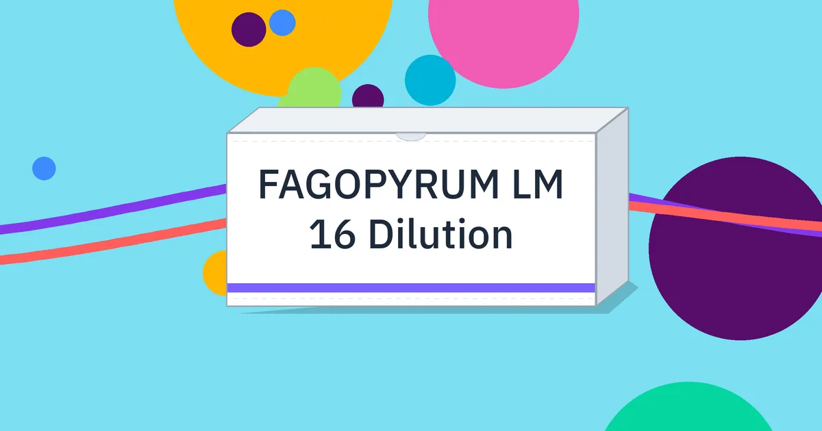 Symbolbild: Packung mit der Aufschrift FAGOPYRUM LM 16 Dilution (PZN 13486547) – Verfügbarkeit und Bezug in Apotheken in Frankfurt am Main