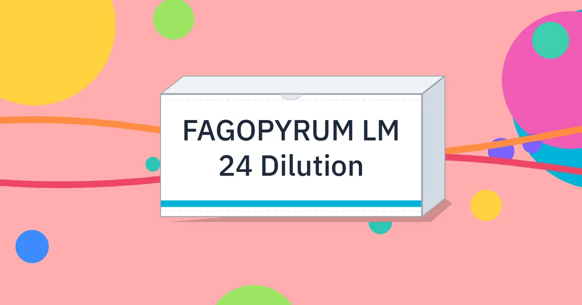 Symbolbild: Packung mit der Aufschrift FAGOPYRUM LM 24 Dilution (PZN 13486642) – Verfügbarkeit und Bezug in Apotheken in Frankfurt am Main