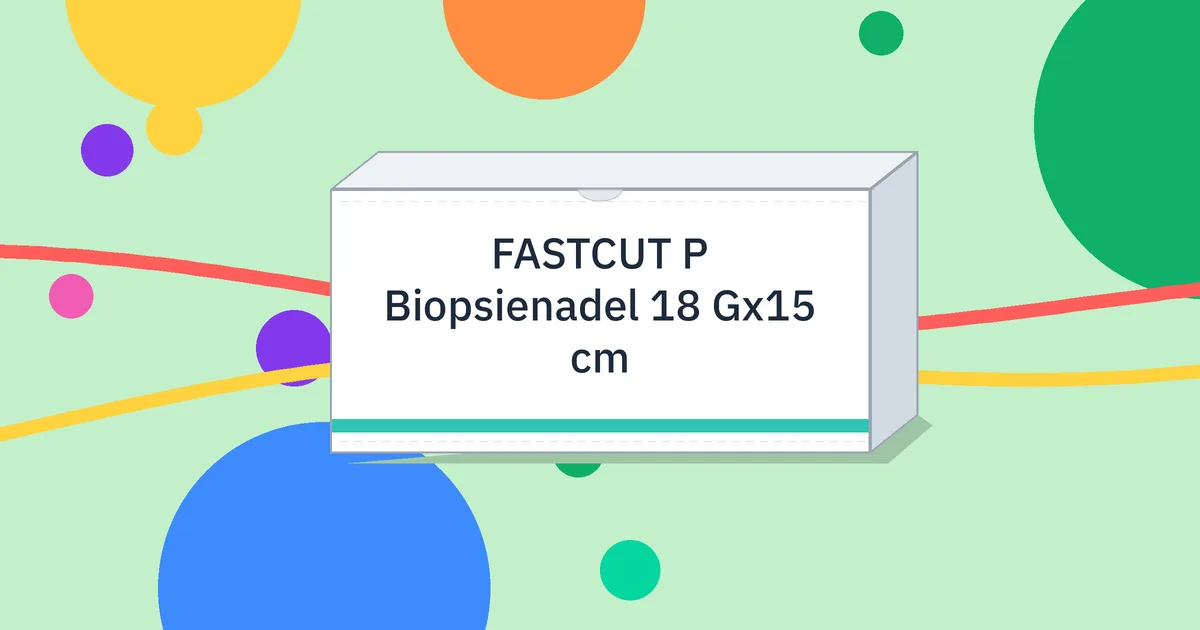 Symbolbild: Packung mit der Aufschrift FASTCUT P Biopsienadel 18 Gx15 cm (PZN 16923149) – Verfügbarkeit und Bezug in Apotheken in Frankfurt am Main