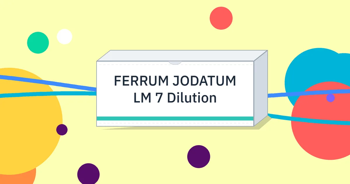 Symbolbild: Packung mit der Aufschrift FERRUM JODATUM LM 7 Dilution (PZN 12848830) – Verfügbarkeit und Bezug in Apotheken in Frankfurt am Main