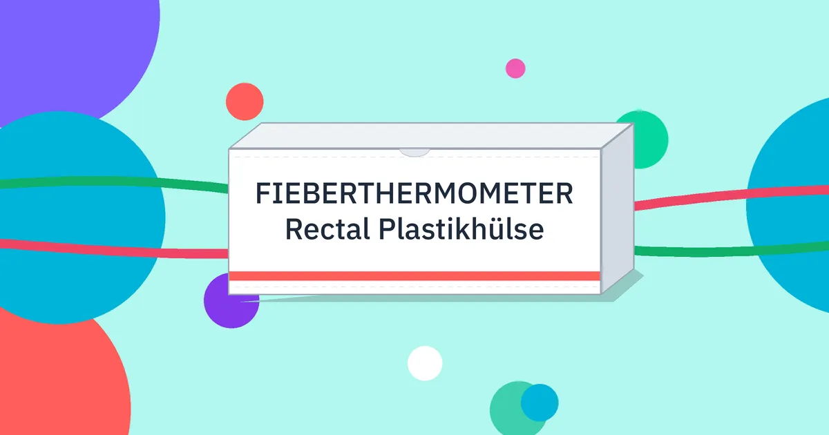 Symbolbild: Packung mit der Aufschrift FIEBERTHERMOMETER Rectal Plastikhülse (PZN 01739581) – Verfügbarkeit und Bezug in Apotheken in Frankfurt am Main
