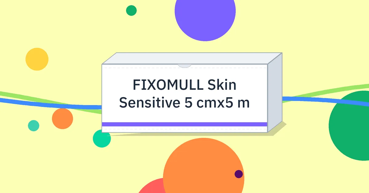 Symbolbild: Packung mit der Aufschrift FIXOMULL Skin Sensitive 5 cmx5 m (PZN 19700728) – Verfügbarkeit und Bezug in Apotheken in Frankfurt am Main