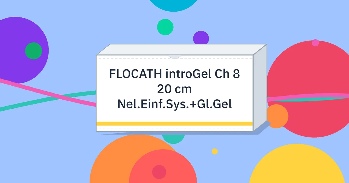 Symbolbild: Packung mit der Aufschrift FLOCATH introGel Ch 8 20 cm Nel.Einf.Sys.+Gl.Gel (PZN 05018660) – Verfügbarkeit und Bezug in Apotheken in Frankfurt am Main