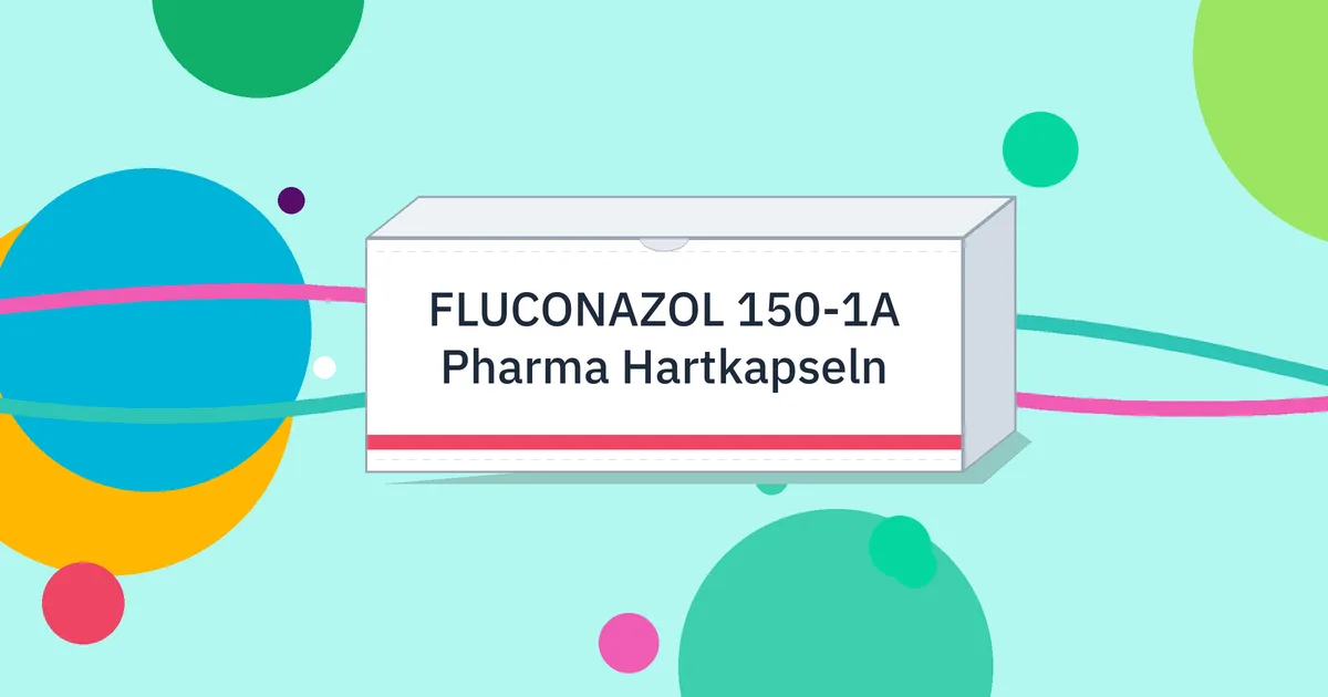 Symbolbild: Packung mit der Aufschrift FLUCONAZOL 150-1A Pharma Hartkapseln (PZN 01191657) – Verfügbarkeit und Bezug in Apotheken in Frankfurt am Main