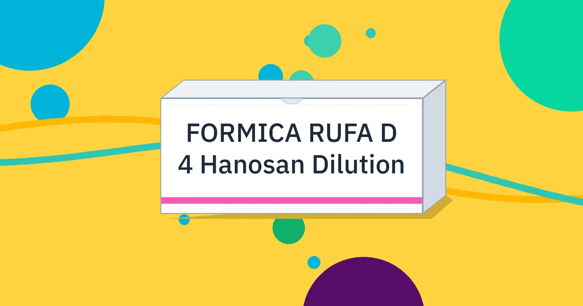 Symbolbild: Packung mit der Aufschrift FORMICA RUFA D 4 Hanosan Dilution (PZN 07416258) – Verfügbarkeit und Bezug in Apotheken in Frankfurt am Main