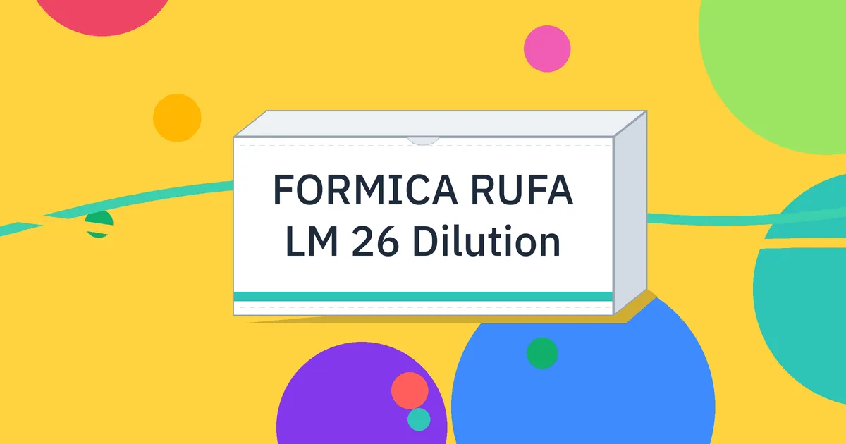 Symbolbild: Packung mit der Aufschrift FORMICA RUFA LM 26 Dilution (PZN 12874112) – Verfügbarkeit und Bezug in Apotheken in Frankfurt am Main