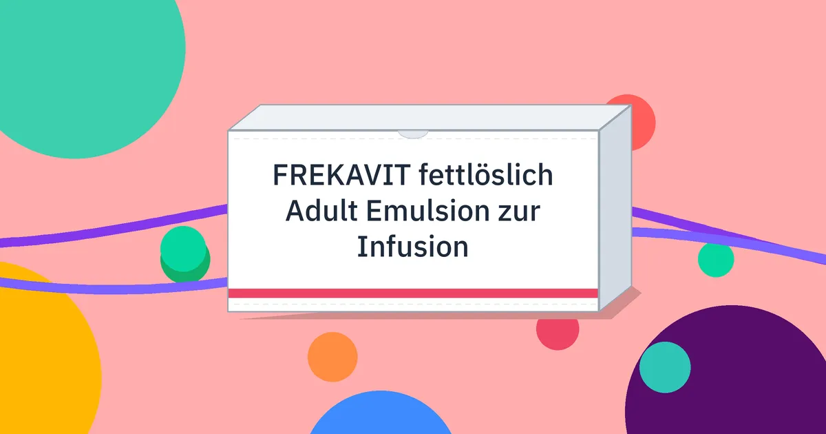 Symbolbild: Packung mit der Aufschrift FREKAVIT fettlöslich Adult Emulsion zur Infusion (PZN 18803219) – Verfügbarkeit und Bezug in Apotheken in Frankfurt am Main