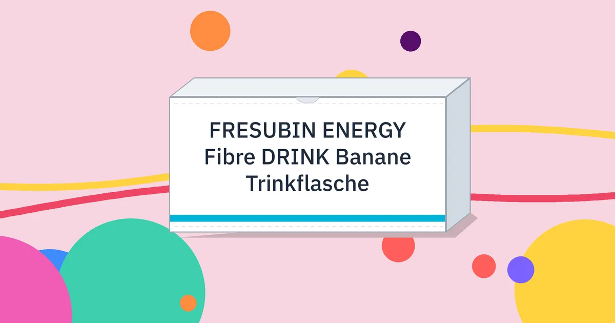 Symbolbild: Packung mit der Aufschrift FRESUBIN ENERGY Fibre DRINK Banane Trinkflasche (PZN 06698585) – Verfügbarkeit und Bezug in Apotheken in Frankfurt am Main
