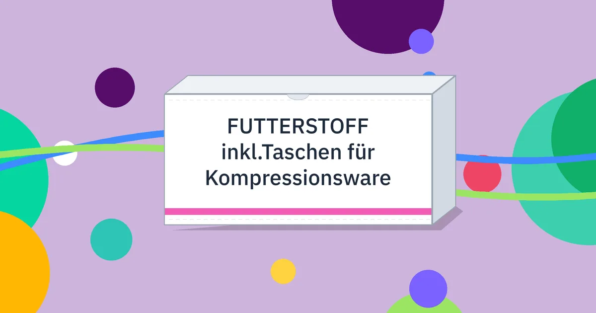 Symbolbild: Packung mit der Aufschrift FUTTERSTOFF inkl.Taschen für Kompressionsware (PZN 20318773) – Verfügbarkeit und Bezug in Apotheken in Frankfurt am Main