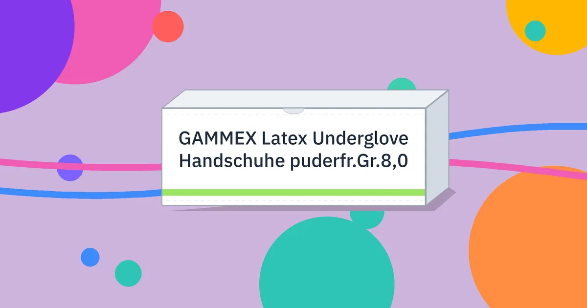 Symbolbild: Packung mit der Aufschrift GAMMEX Latex Underglove Handschuhe puderfr.Gr.8,0 (PZN 11298215) – Verfügbarkeit und Bezug in Apotheken in Frankfurt am Main