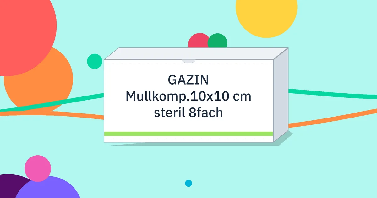 Symbolbild: Packung mit der Aufschrift GAZIN Mullkomp.10x10 cm steril 8fach (PZN 19921903) – Verfügbarkeit und Bezug in Apotheken in Frankfurt am Main