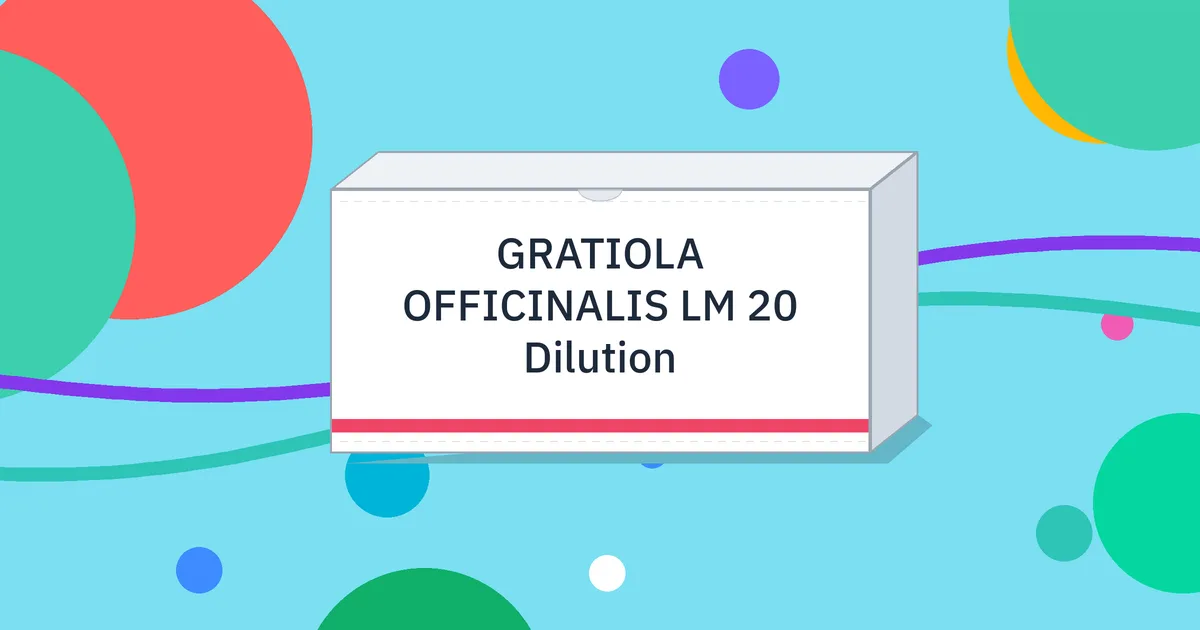 Symbolbild: Packung mit der Aufschrift GRATIOLA OFFICINALIS LM 20 Dilution (PZN 13546611) – Verfügbarkeit und Bezug in Apotheken in Frankfurt am Main