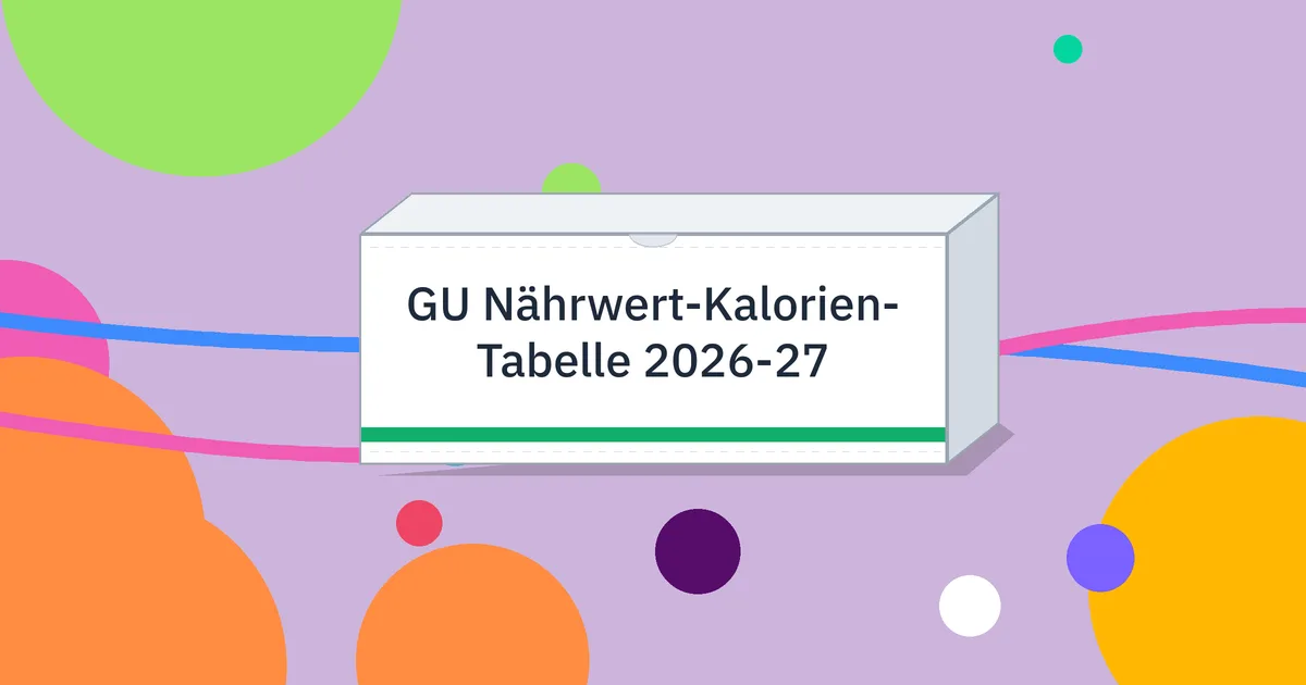 Symbolbild: Packung mit der Aufschrift GU Nährwert-Kalorien-Tabelle 2026-27 (PZN 19991594) – Verfügbarkeit und Bezug in Apotheken in Frankfurt am Main