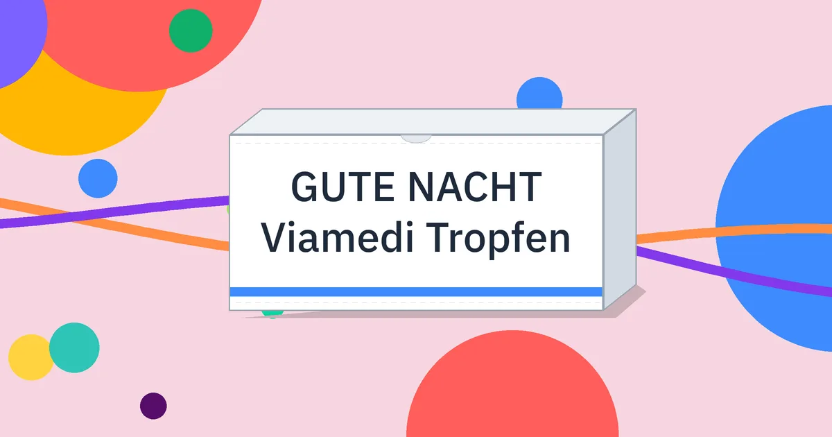 Symbolbild: Packung mit der Aufschrift GUTE NACHT Viamedi Tropfen (PZN 20042495) – Verfügbarkeit und Bezug in Apotheken in Frankfurt am Main