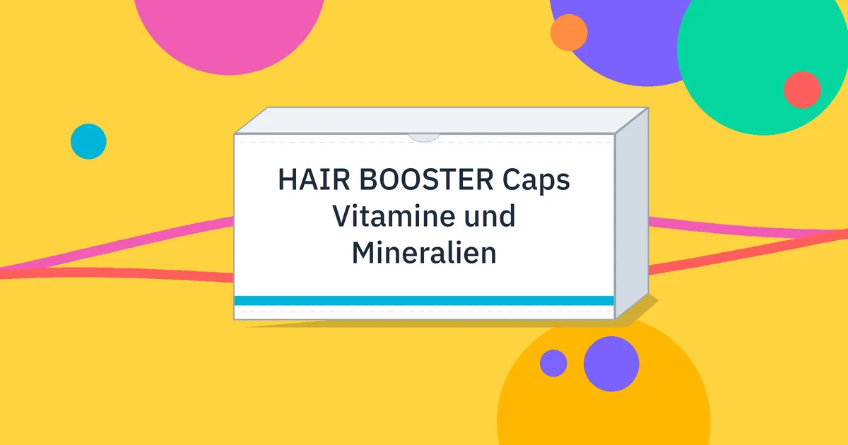Symbolbild: Packung mit der Aufschrift HAIR BOOSTER Caps Vitamine und Mineralien (PZN 19268219) – Verfügbarkeit und Bezug in Apotheken in Frankfurt am Main