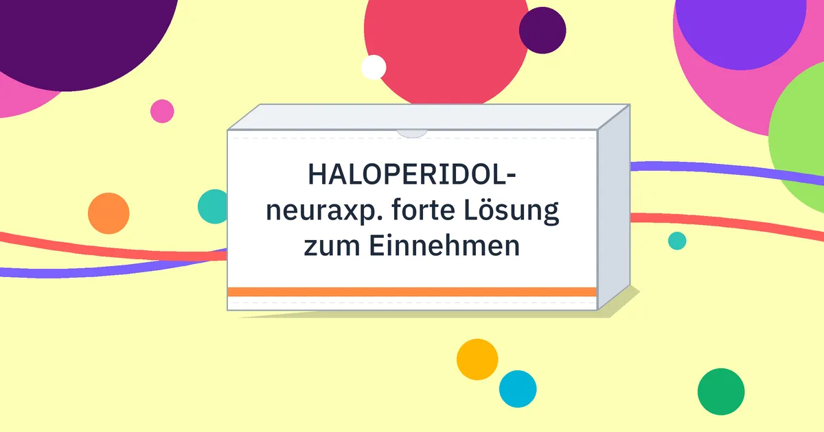 Symbolbild: Packung mit der Aufschrift HALOPERIDOL-neuraxp. forte Lösung zum Einnehmen (PZN 03316235) – Verfügbarkeit und Bezug in Apotheken in Frankfurt am Main