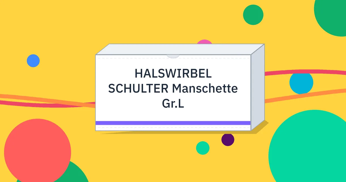 Symbolbild: Packung mit der Aufschrift HALSWIRBEL SCHULTER Manschette Gr.L (PZN 05548501) – Verfügbarkeit und Bezug in Apotheken in Frankfurt am Main