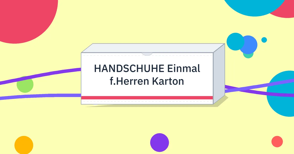 Symbolbild: Packung mit der Aufschrift HANDSCHUHE Einmal f.Herren Karton (PZN 02689980) – Verfügbarkeit und Bezug in Apotheken in Frankfurt am Main