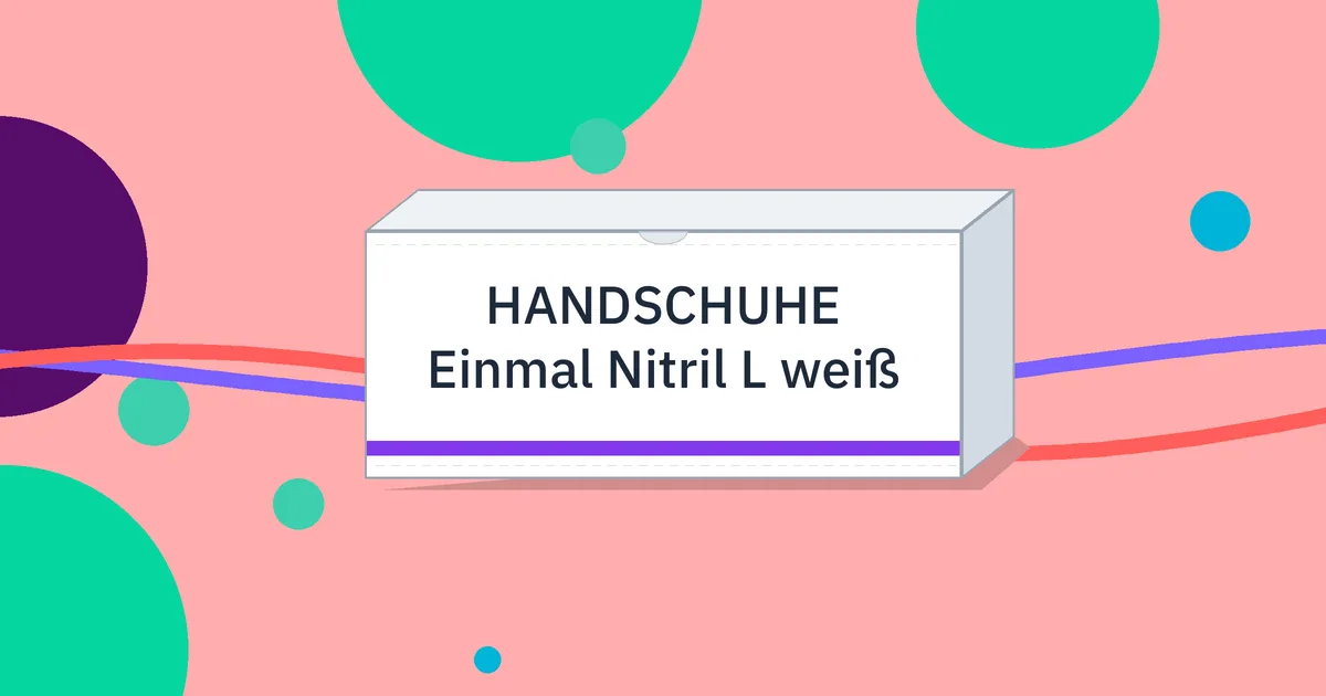Symbolbild: Packung mit der Aufschrift HANDSCHUHE Einmal Nitril L weiß (PZN 08439600) – Verfügbarkeit und Bezug in Apotheken in Frankfurt am Main