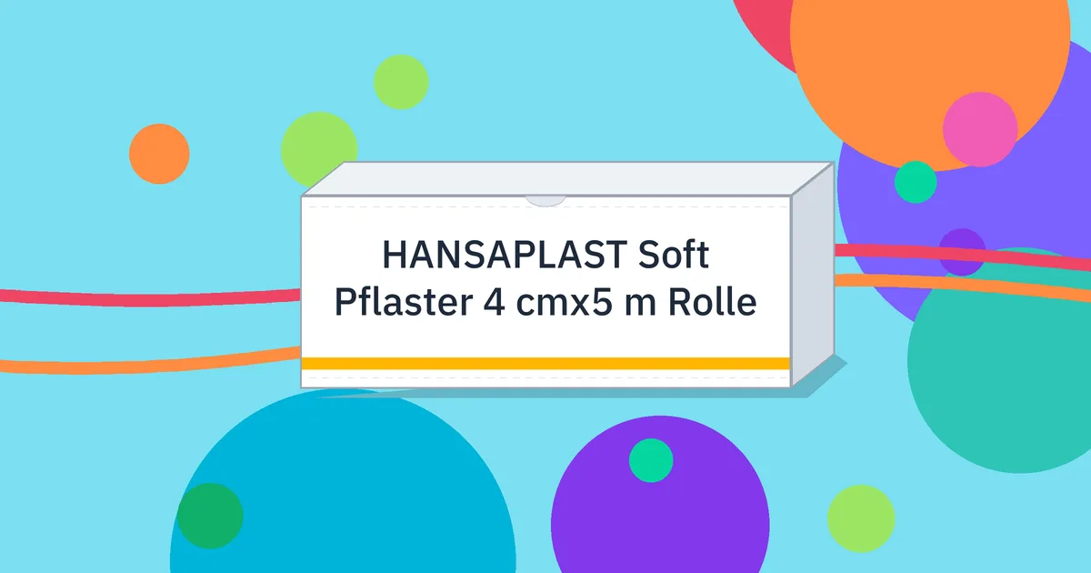 Symbolbild: Packung mit der Aufschrift HANSAPLAST Soft Pflaster 4 cmx5 m Rolle (PZN 09678063) – Verfügbarkeit und Bezug in Apotheken in Frankfurt am Main
