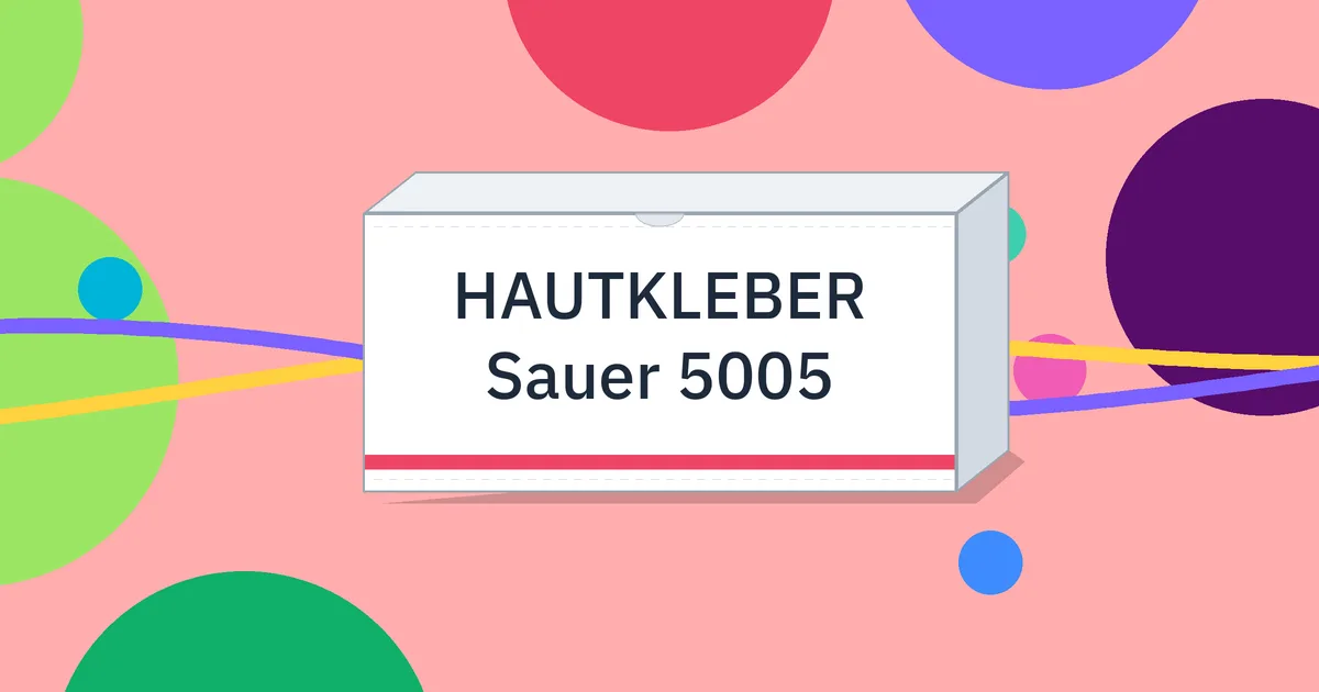 Symbolbild: Packung mit der Aufschrift HAUTKLEBER Sauer 5005 (PZN 00586313) – Verfügbarkeit und Bezug in Apotheken in Frankfurt am Main