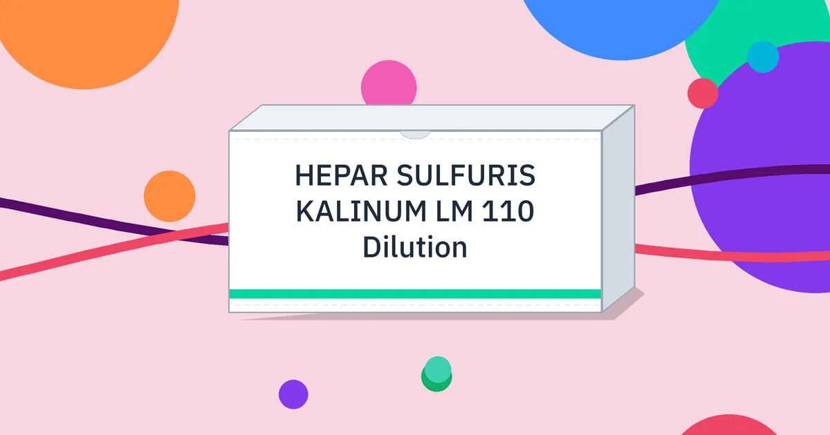 Symbolbild: Packung mit der Aufschrift HEPAR SULFURIS KALINUM LM 110 Dilution (PZN 12888189) – Verfügbarkeit und Bezug in Apotheken in Frankfurt am Main