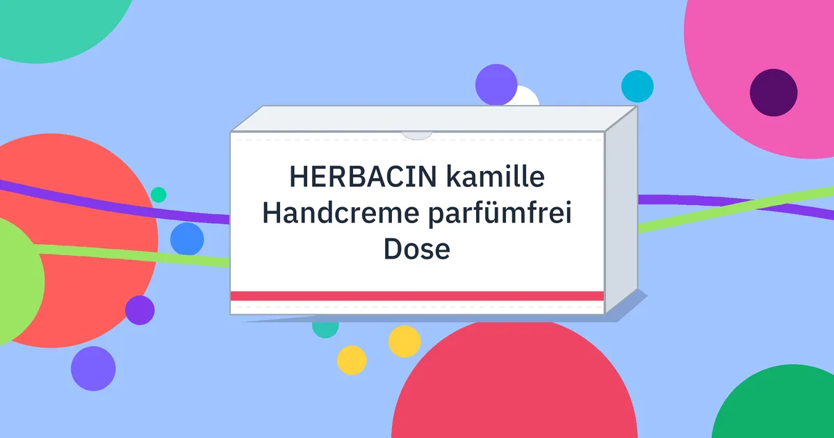 Symbolbild: Packung mit der Aufschrift HERBACIN kamille Handcreme parfümfrei Dose (PZN 10345059) – Verfügbarkeit und Bezug in Apotheken in Frankfurt am Main
