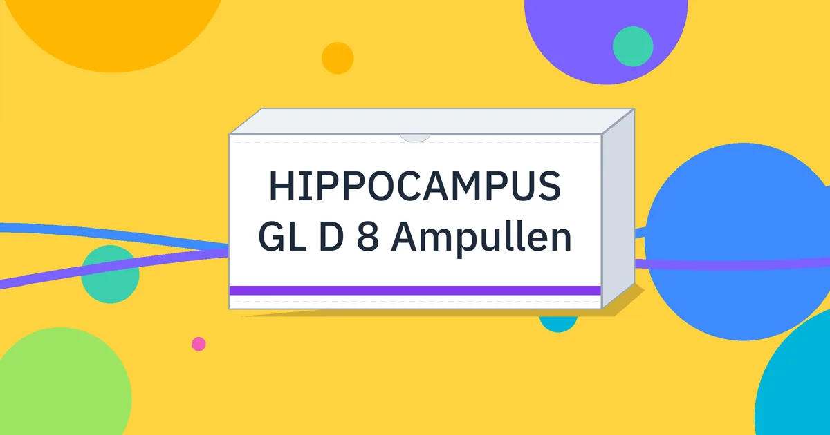 Symbolbild: Packung mit der Aufschrift HIPPOCAMPUS GL D 8 Ampullen (PZN 02878907) – Verfügbarkeit und Bezug in Apotheken in Frankfurt am Main