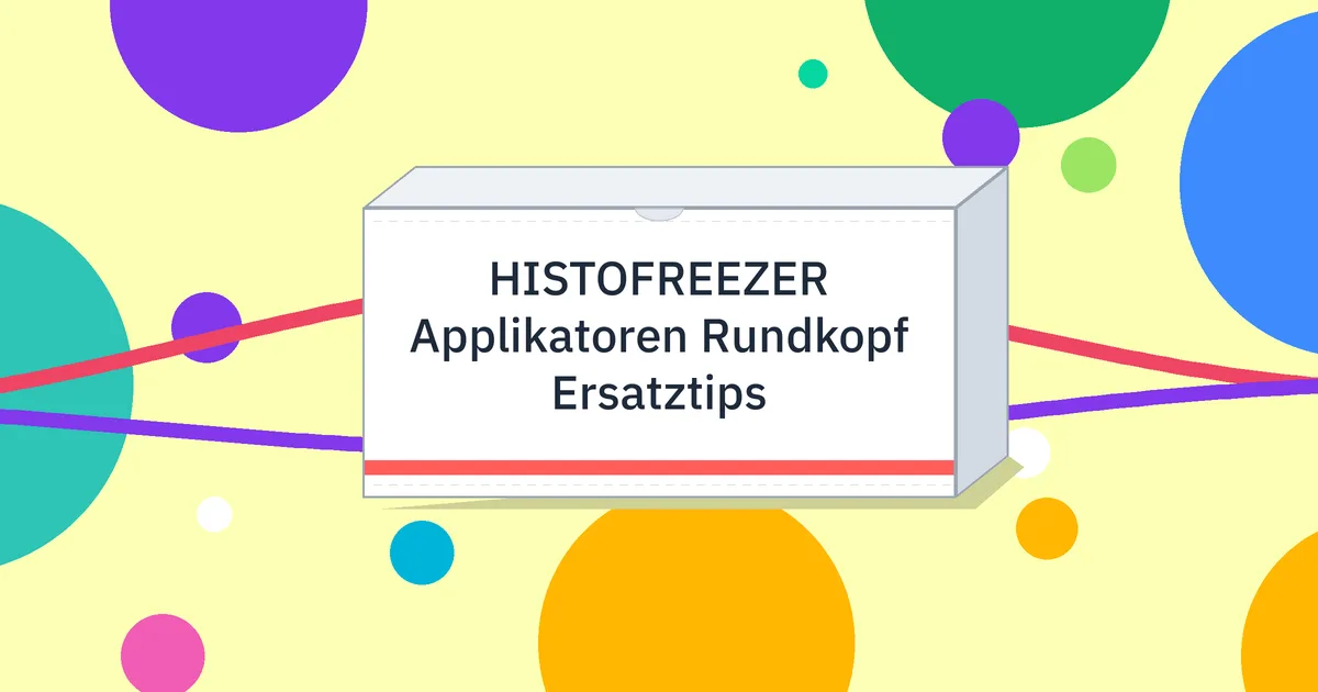Symbolbild: Packung mit der Aufschrift HISTOFREEZER Applikatoren Rundkopf Ersatztips (PZN 19812982) – Verfügbarkeit und Bezug in Apotheken in Frankfurt am Main