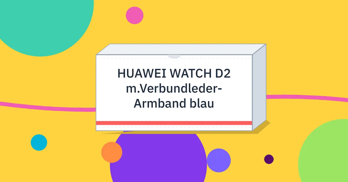 Symbolbild: Packung mit der Aufschrift HUAWEI WATCH D2 m.Verbundleder-Armband blau (PZN 20570975) – Verfügbarkeit und Bezug in Apotheken in Frankfurt am Main
