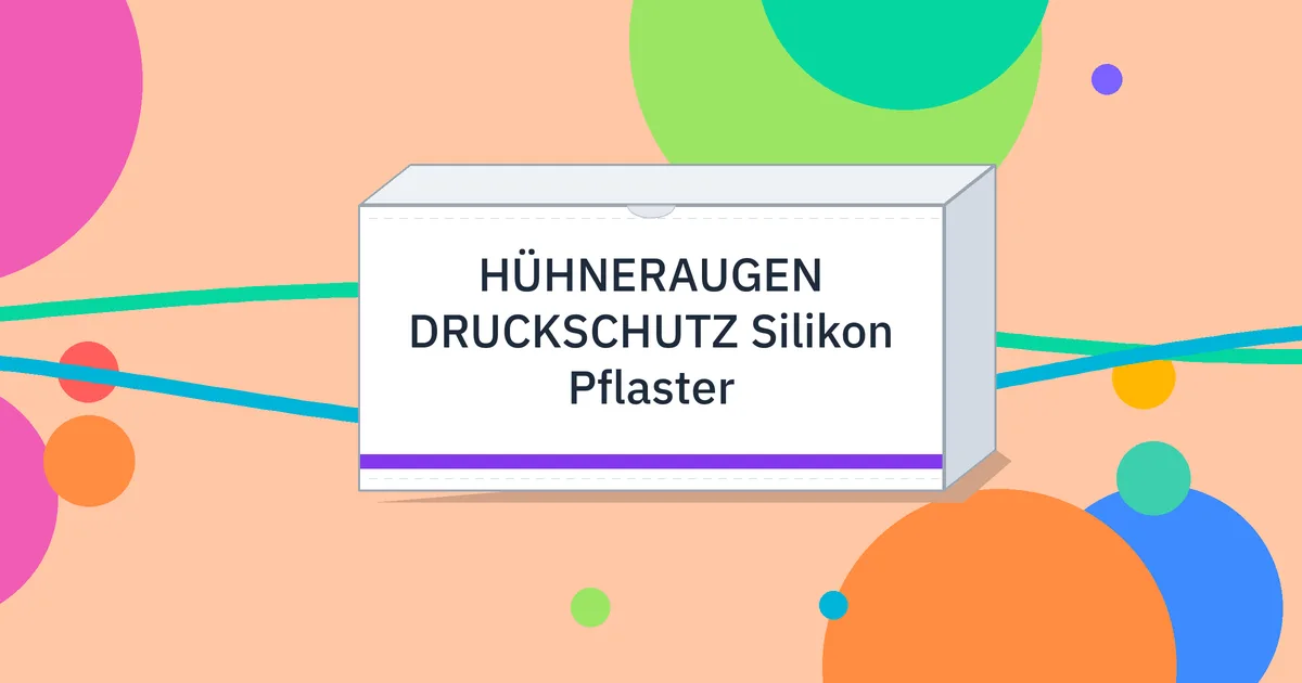 Symbolbild: Packung mit der Aufschrift HÜHNERAUGEN DRUCKSCHUTZ Silikon Pflaster (PZN 00889982) – Verfügbarkeit und Bezug in Apotheken in Frankfurt am Main