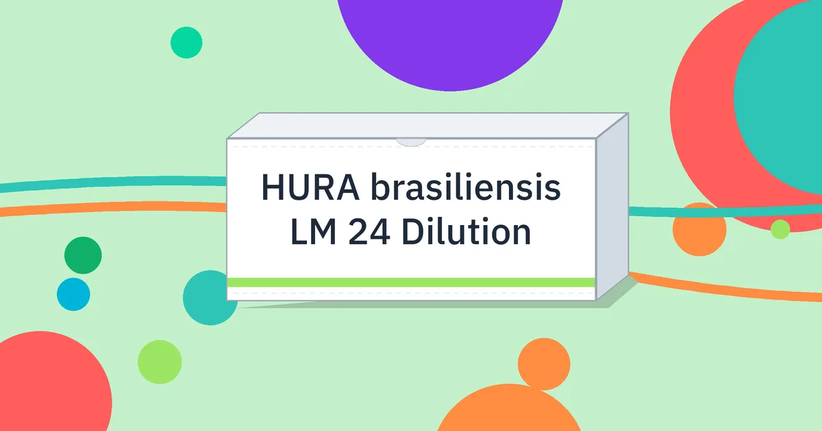 Symbolbild: Packung mit der Aufschrift HURA brasiliensis LM 24 Dilution (PZN 12889875) – Verfügbarkeit und Bezug in Apotheken in Frankfurt am Main