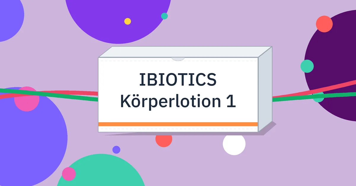 Symbolbild: Packung mit der Aufschrift IBIOTICS Körperlotion 1 (PZN 12615497) – Verfügbarkeit und Bezug in Apotheken in Frankfurt am Main