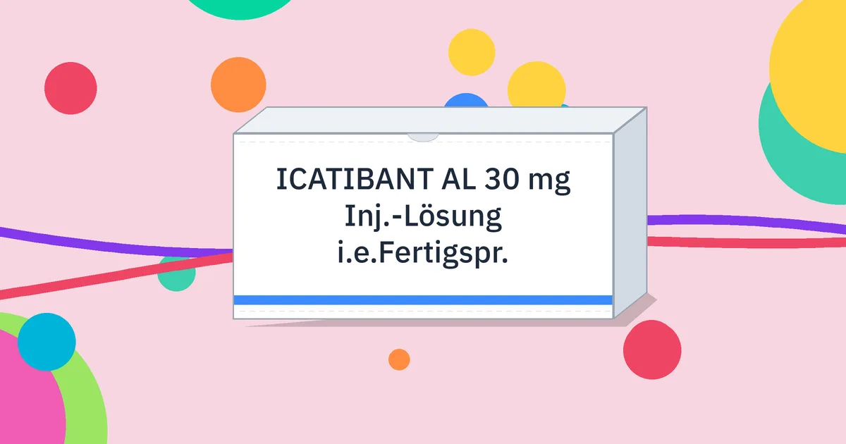 Symbolbild: Packung mit der Aufschrift ICATIBANT AL 30 mg Inj.-Lösung i.e.Fertigspr. (PZN 17286727) – Verfügbarkeit und Bezug in Apotheken in Frankfurt am Main