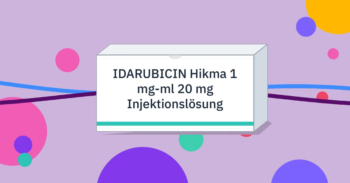 Symbolbild: Packung mit der Aufschrift IDARUBICIN Hikma 1 mg-ml 20 mg Injektionslösung (PZN 16789509) – Verfügbarkeit und Bezug in Apotheken in Frankfurt am Main