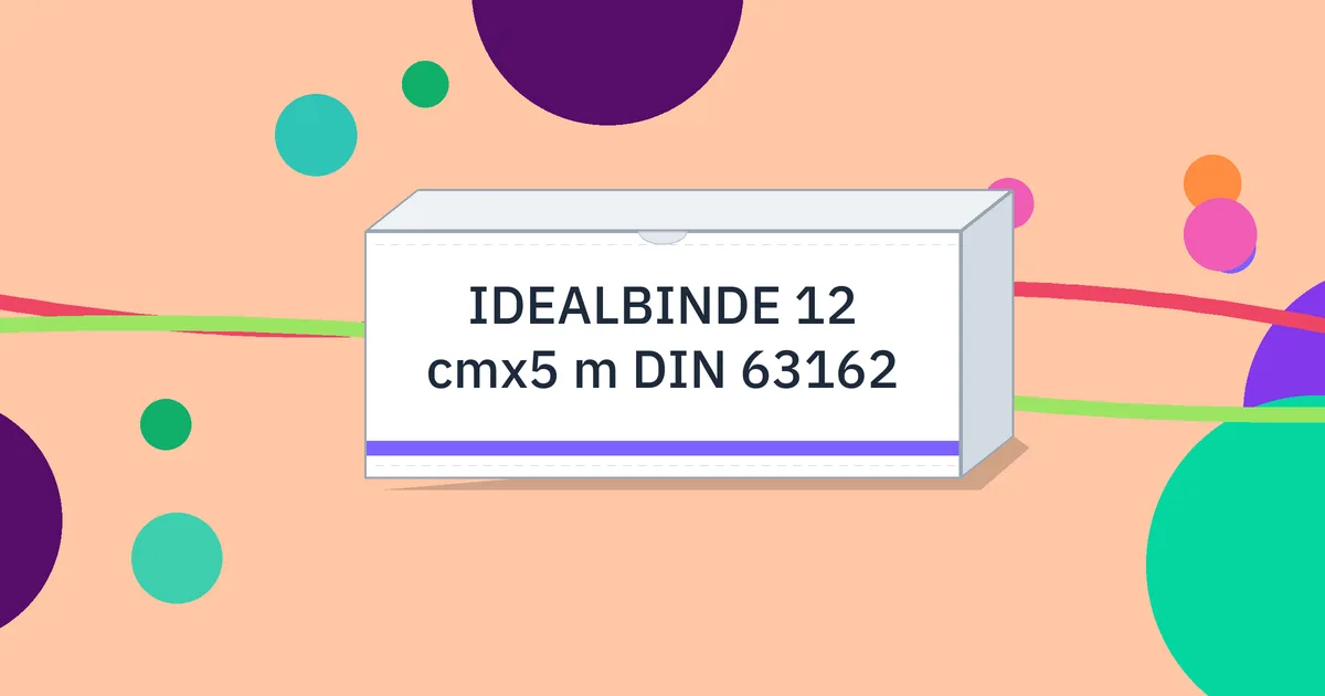 Symbolbild: Packung mit der Aufschrift IDEALBINDE 12 cmx5 m DIN 63162 (PZN 07742644) – Verfügbarkeit und Bezug in Apotheken in Frankfurt am Main