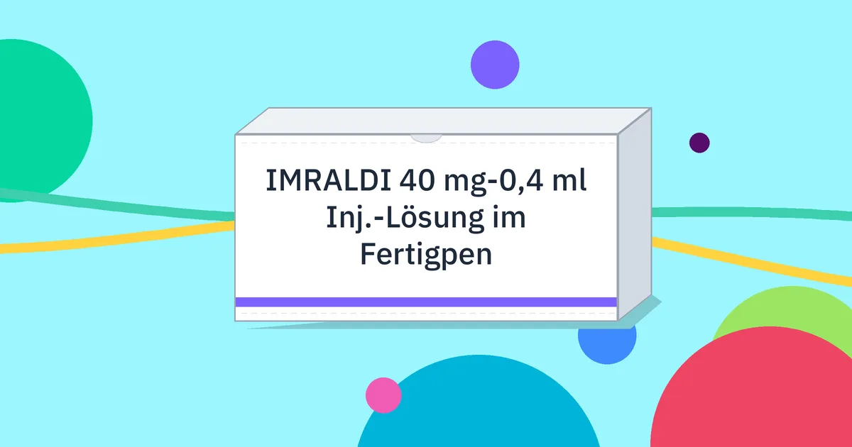 Symbolbild: Packung mit der Aufschrift IMRALDI 40 mg-0,4 ml Inj.-Lösung im Fertigpen (PZN 18413719) – Verfügbarkeit und Bezug in Apotheken in Frankfurt am Main