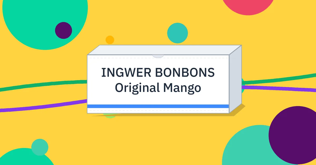 Symbolbild: Packung mit der Aufschrift INGWER BONBONS Original Mango (PZN 07225848) – Verfügbarkeit und Bezug in Apotheken in Frankfurt am Main