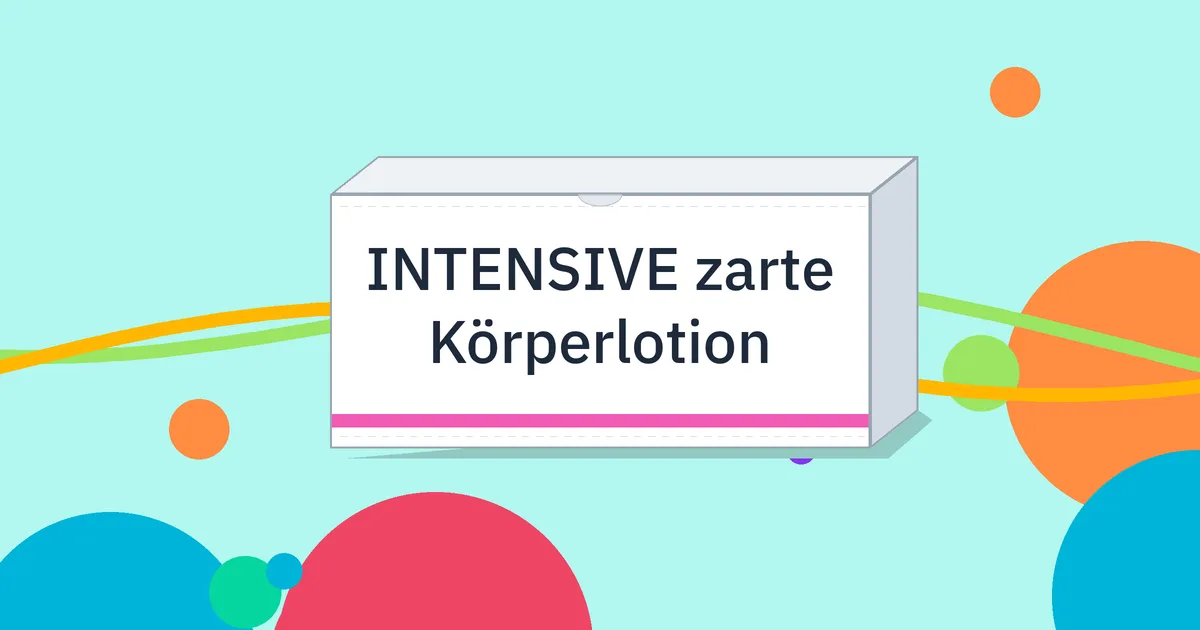 Symbolbild: Packung mit der Aufschrift INTENSIVE zarte Körperlotion (PZN 18081737) – Verfügbarkeit und Bezug in Apotheken in Frankfurt am Main