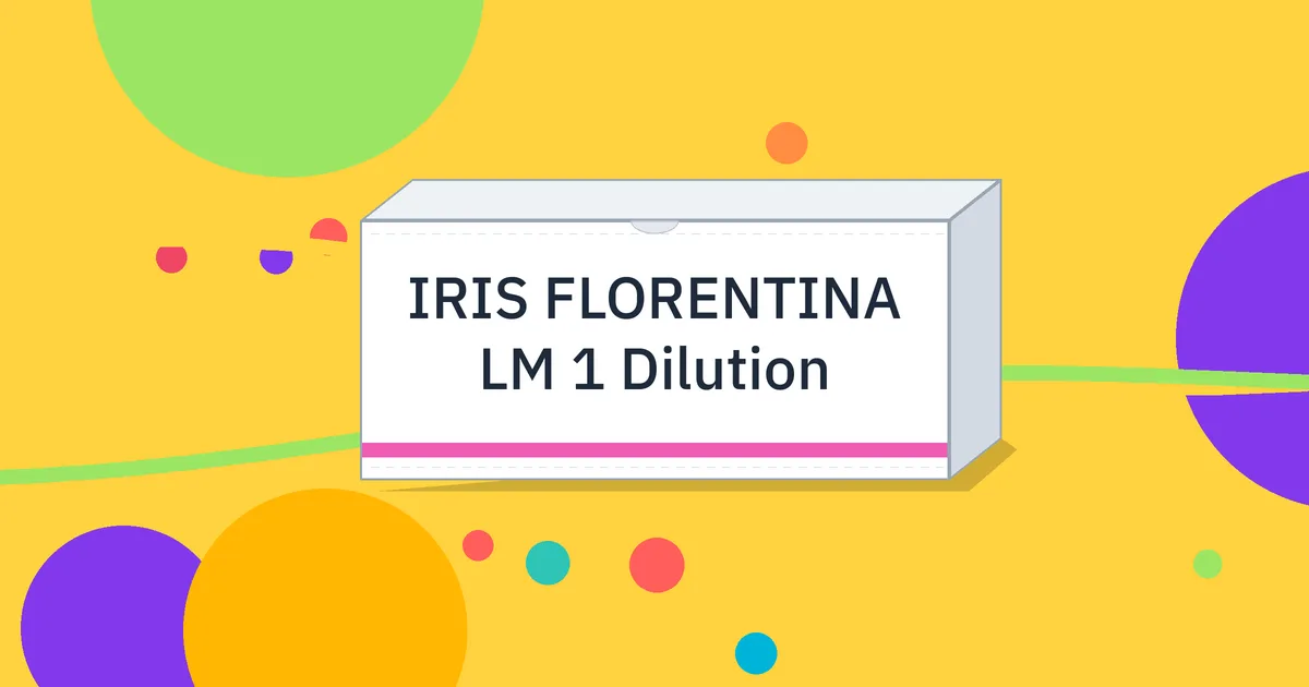 Symbolbild: Packung mit der Aufschrift IRIS FLORENTINA LM 1 Dilution (PZN 13560806) – Verfügbarkeit und Bezug in Apotheken in Frankfurt am Main