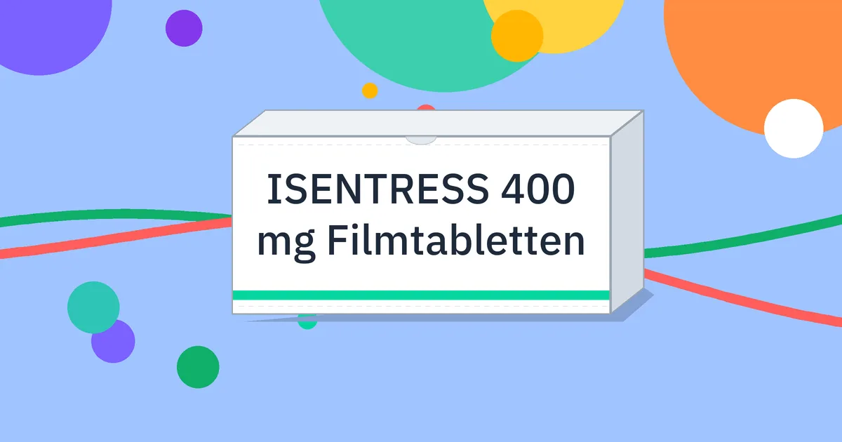 Symbolbild: Packung mit der Aufschrift ISENTRESS 400 mg Filmtabletten (PZN 10524715) – Verfügbarkeit und Bezug in Apotheken in Frankfurt am Main