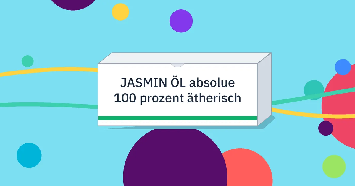 Symbolbild: Packung mit der Aufschrift JASMIN ÖL absolue 100 prozent ätherisch (PZN 07205610) – Verfügbarkeit und Bezug in Apotheken in Frankfurt am Main