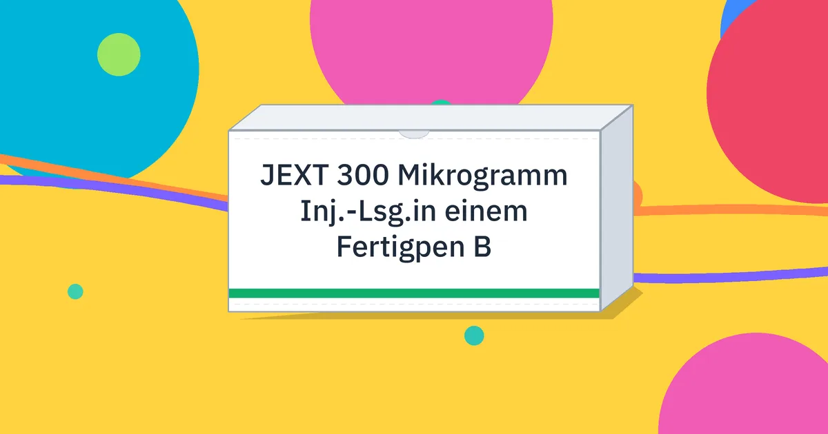 Symbolbild: Packung mit der Aufschrift JEXT 300 Mikrogramm Inj.-Lsg.in einem Fertigpen B (PZN 12415166) – Verfügbarkeit und Bezug in Apotheken in Frankfurt am Main