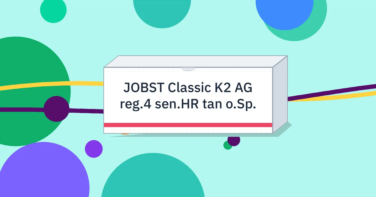 Symbolbild: Packung mit der Aufschrift JOBST Classic K2 AG reg.4 sen.HR tan o.Sp. (PZN 17959994) – Verfügbarkeit und Bezug in Apotheken in Frankfurt am Main