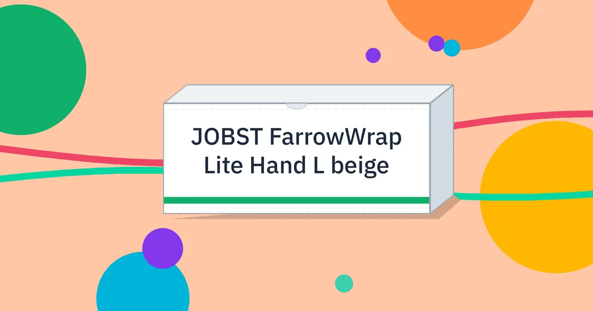 Symbolbild: Packung mit der Aufschrift JOBST FarrowWrap Lite Hand L beige (PZN 13870381) – Verfügbarkeit und Bezug in Apotheken in Frankfurt am Main
