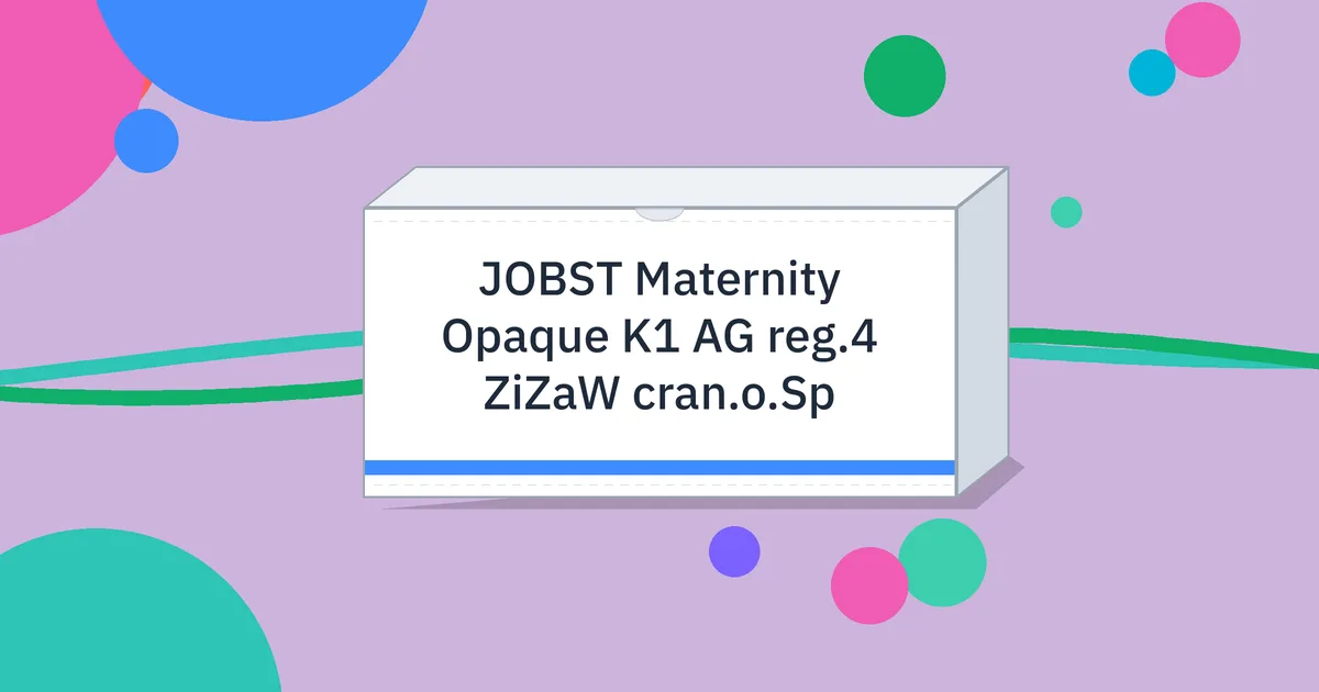 Symbolbild: Packung mit der Aufschrift JOBST Maternity Opaque K1 AG reg.4 ZiZaW cran.o.Sp (PZN 15857083) – Verfügbarkeit und Bezug in Apotheken in Frankfurt am Main